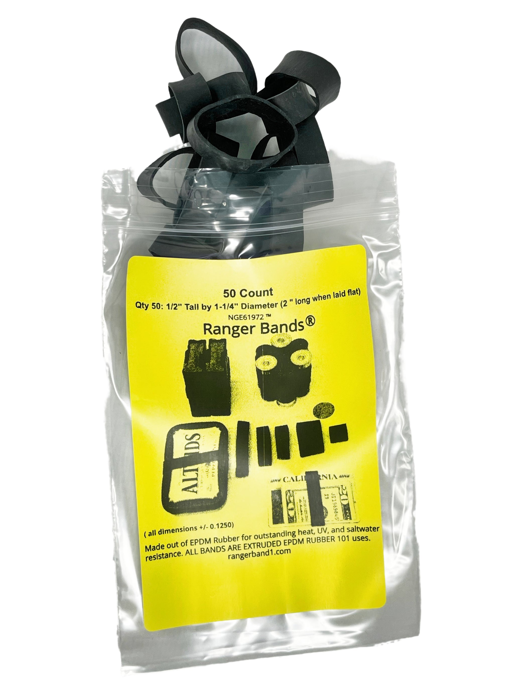 Ranger Bands® 50 Ct Extra Stretch EPDM Rubber Survival Use